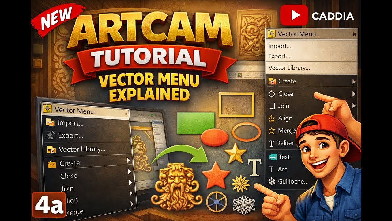ArtCAM Vector Menu Explained (Import, Export, Vector Library & Create ...