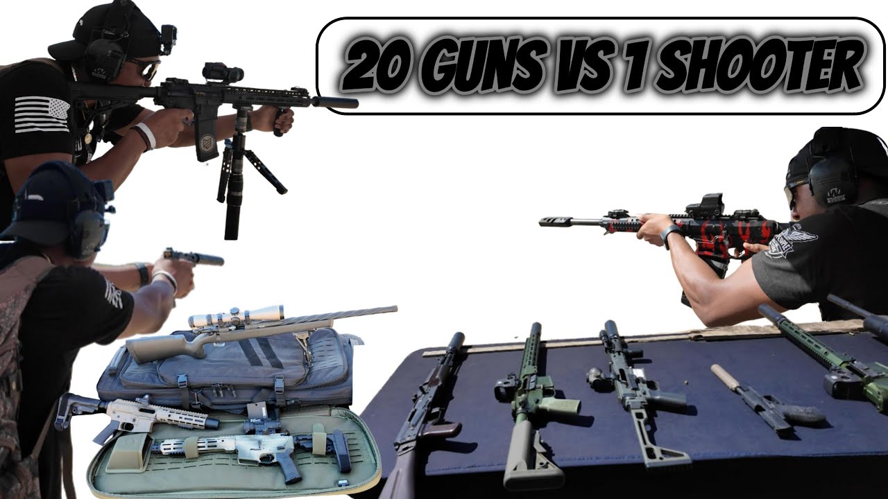 20 GUNS VS 1 SHOOTER (Demo shooting event recap) - YouTube