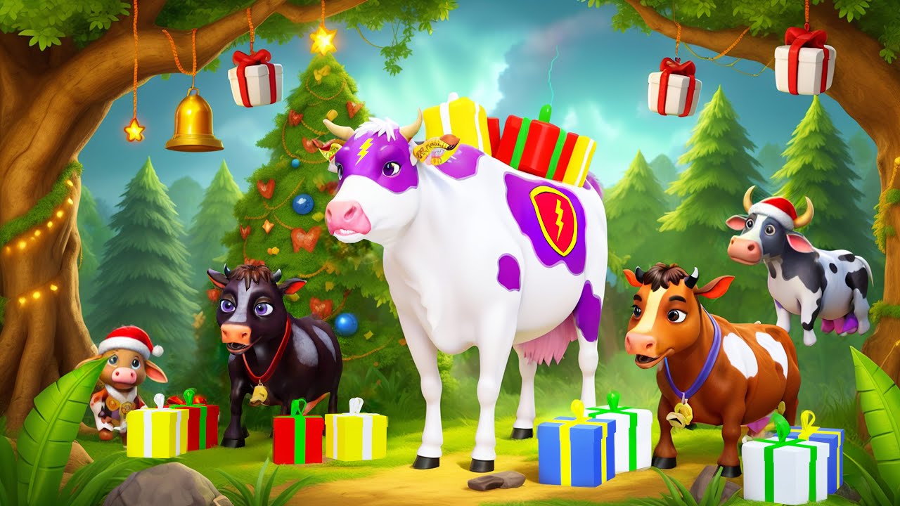 Super Cow Santa Christmas with Farm Cows - Happy Christmas 2024 - YouTube