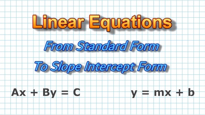 Changing Standard Form To Slope Intercept Form Worksheet 6. Review