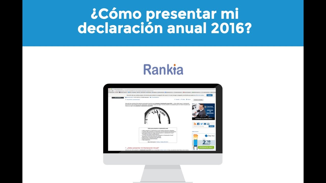 ¿cómo Presentar Mi Declaración Anual 2016 Sat Youtube
