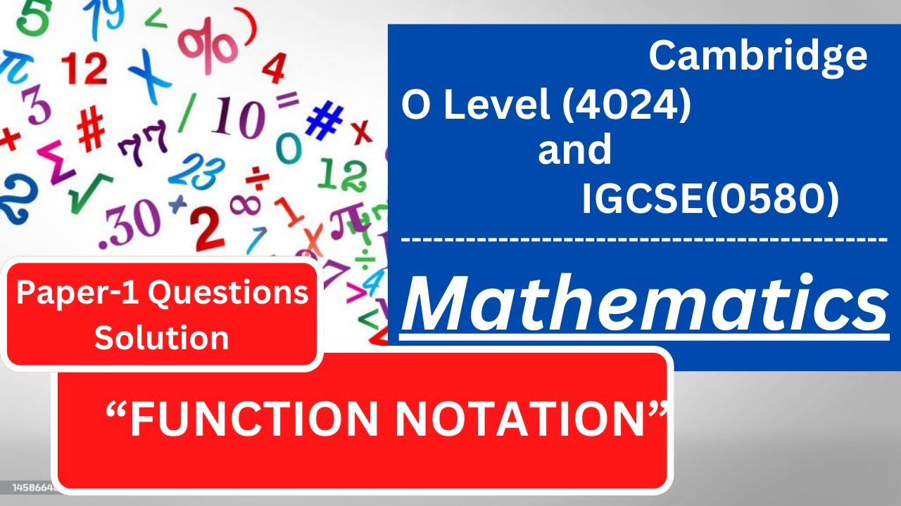 Function Notation Paper 1 Questions O Level4024igcse0580 Maths Part 11 Igcsemaths Youtube 7986