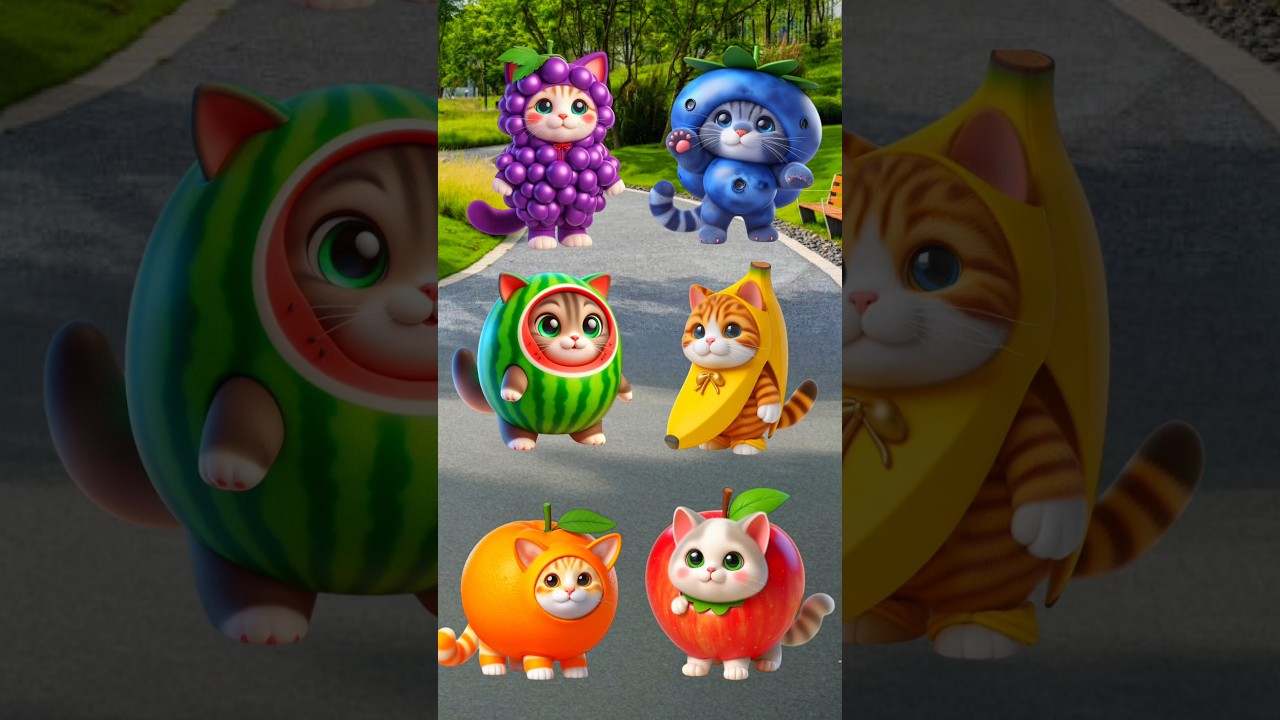 Colorful Fruit Cats: Adorable Cats with Vibrant Fruits #catlover # ...