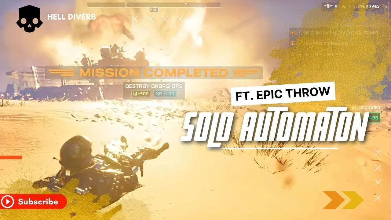 HELLDIVER 2 Having fun destroying automaton Helldive, Solo, no death - YouTube