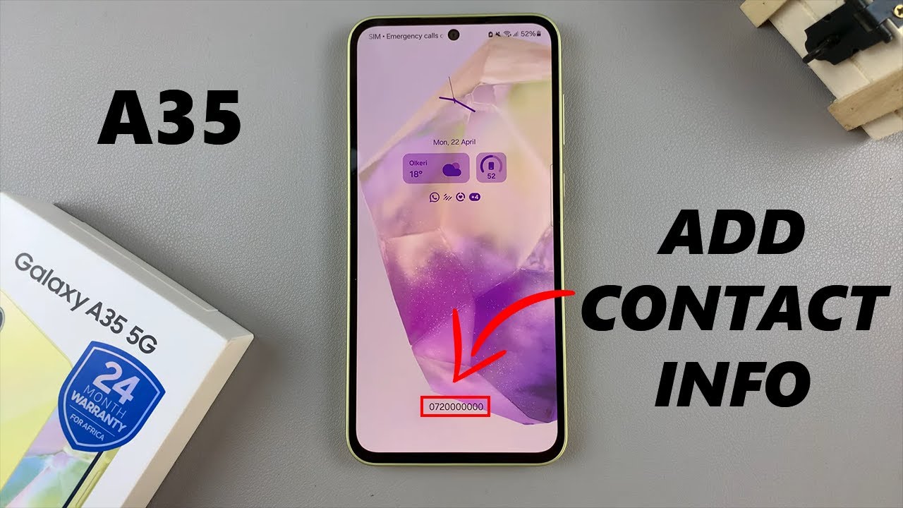 How To Add Contact Information To Lock Screen On Samsung Galaxy A35 5G ...