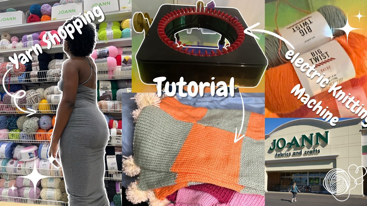 Blanket Knitting Tutorial on Electric Knitting Machine + Shopping for ...