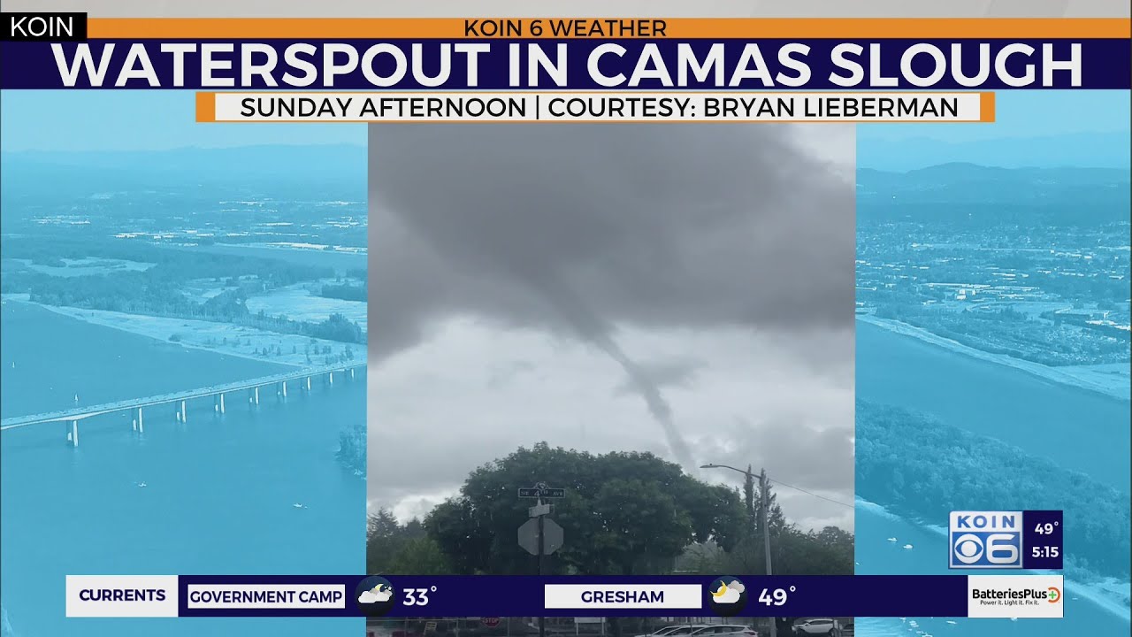 Tornadic activity seen near Portland Father's Day - YouTube