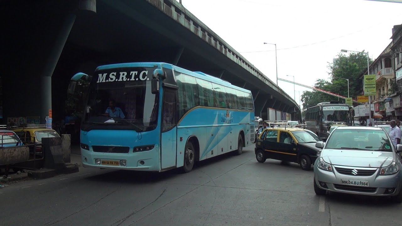 Ceaseless Traffic at Dadar, Mumbai of Volvo Buses, BEST Buses, MSRTC ...