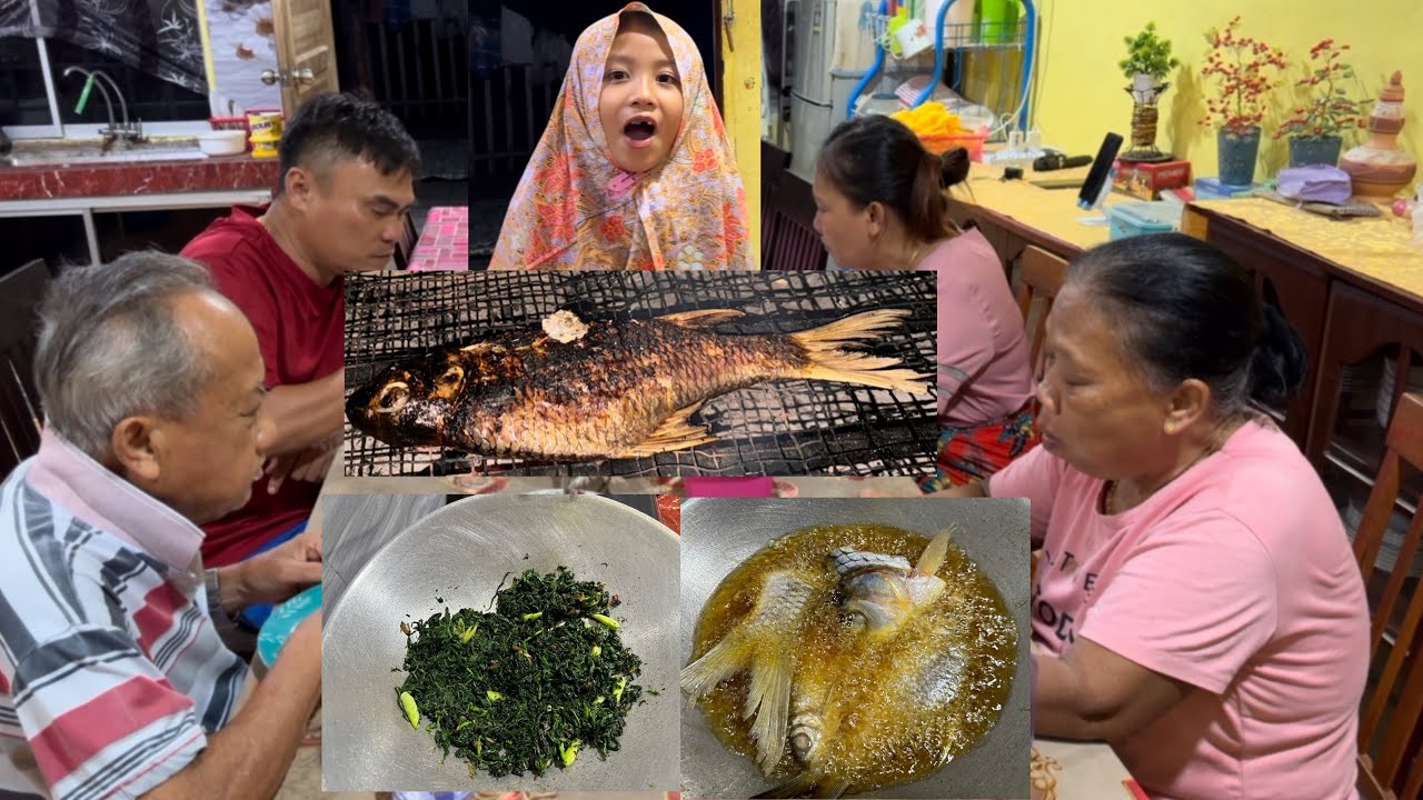 Funny Sis Lundun 💞Ikan Mengalan Bakar & Goreng, Daun Singkong Goreng ...
