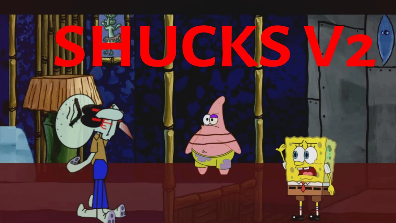 FNF:-) Shucks v2 but it's Squidward, Spongebob, Patrick - YouTube