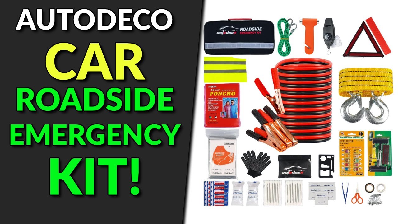 AUTODECO Car Roadside Emergency Kit - YouTube