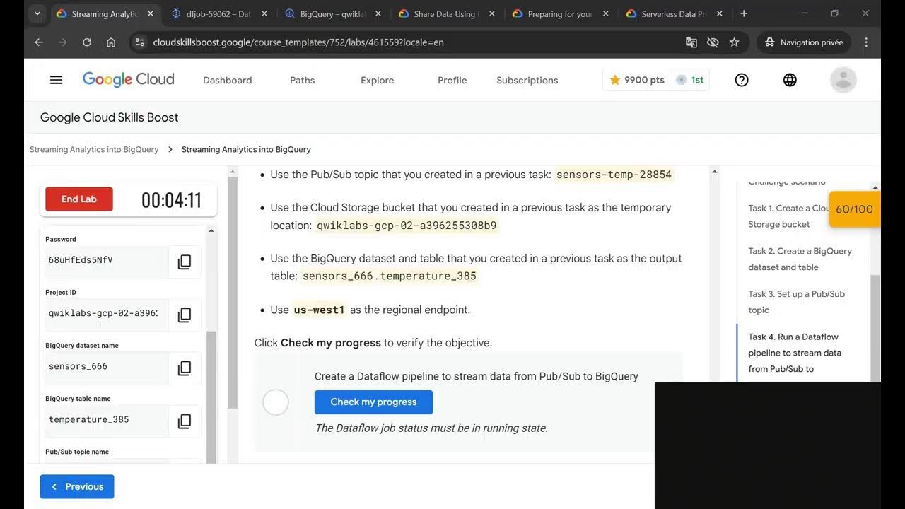 [2024] GCP || Streaming Analytics into BigQuery: Challenge Lab - YouTube