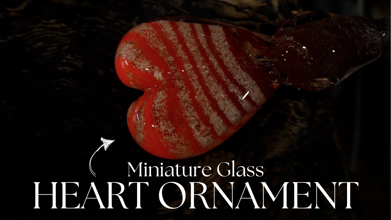 Hand sculpting a MINIATURE glass HEART ornament (4K) - YouTube