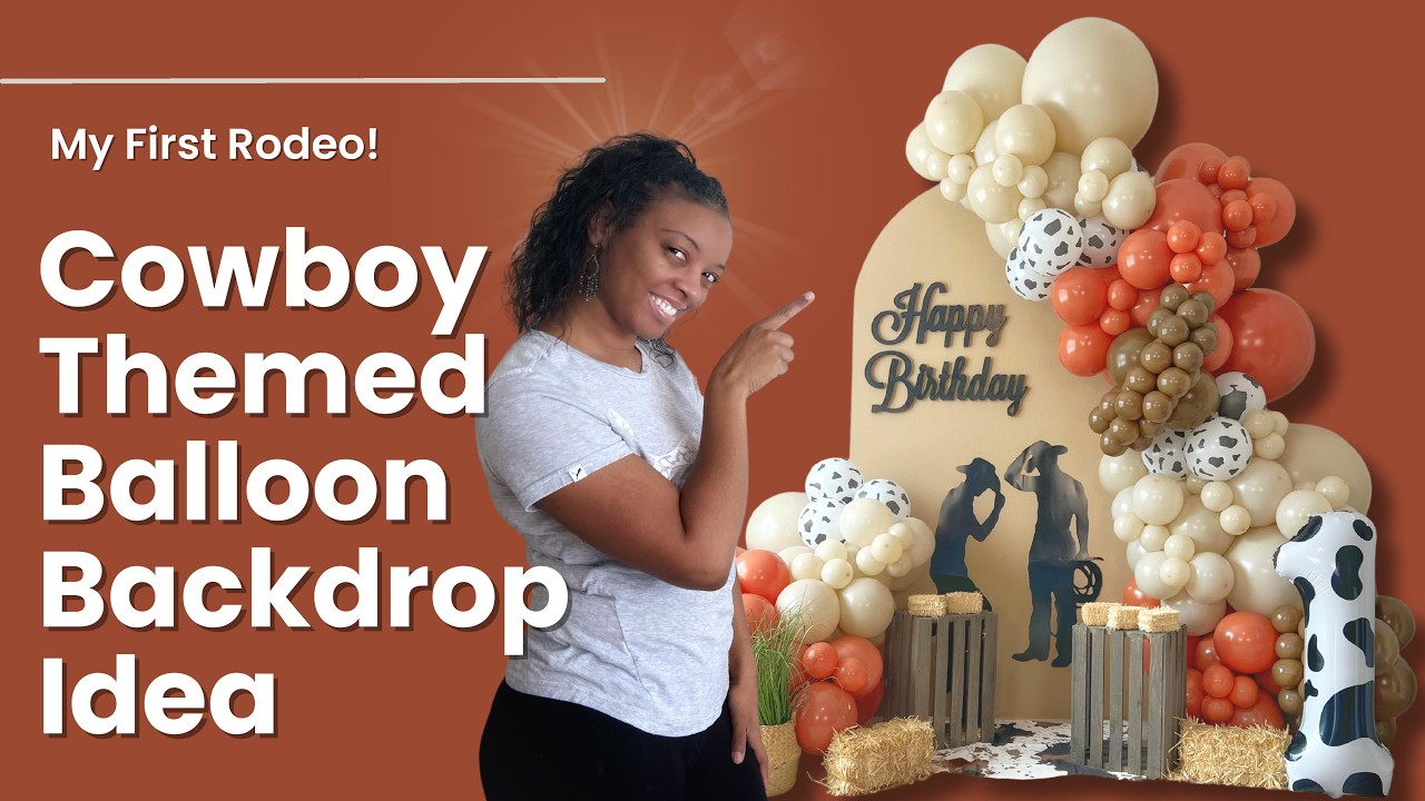 Wild West Cowboy Rodeo Balloon Backdrop - YouTube