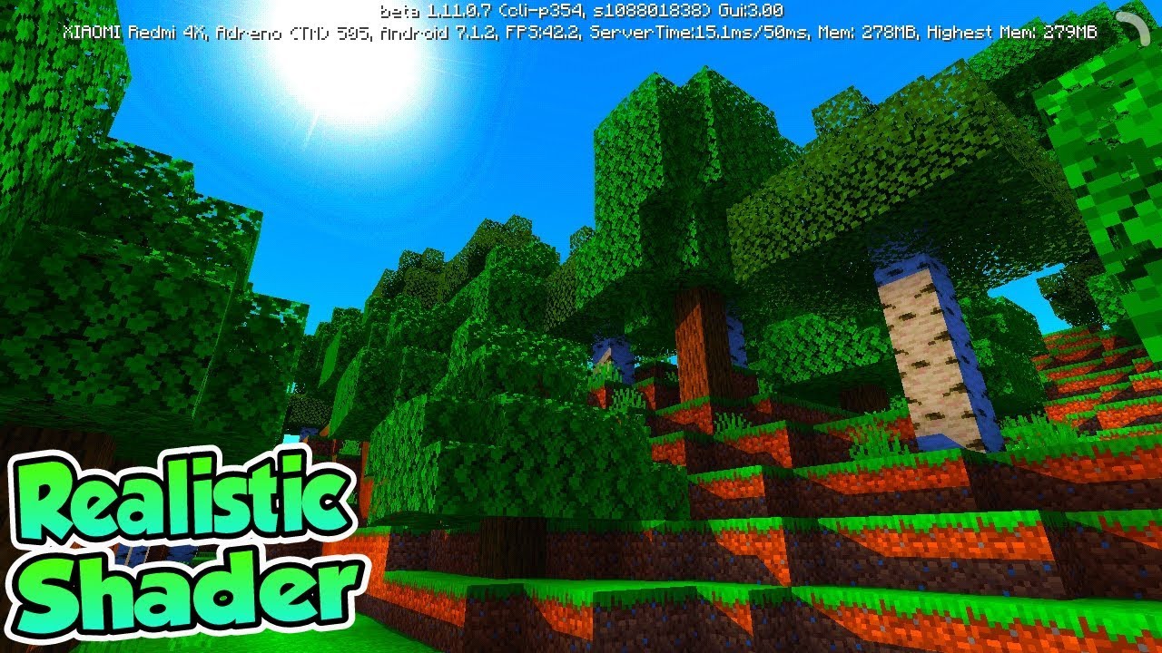 BEST REALISTIC SHADER FOR MINECRAFT PE 1.9/1.11 NO LAG!! - YouTube