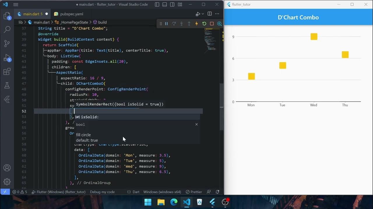 Combo Chart Flutter - Scatter Plot Style (D Chart) - YouTube