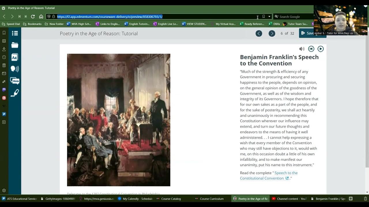 "Speech to the Constitutional Convention" by Benjamin Franklin | ENG ...