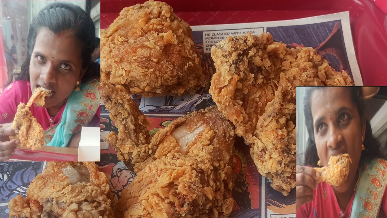 KFC chicken eating - YouTube