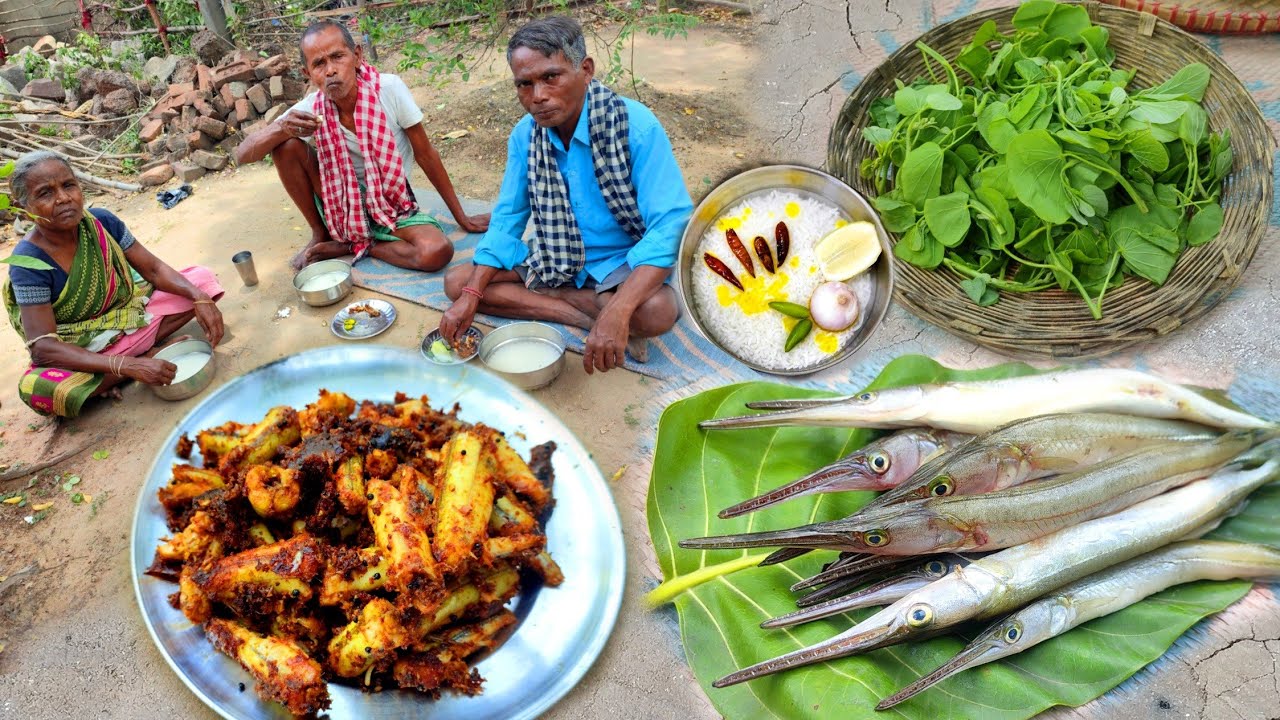 Small fish cooking and eating with odisha famouse dahi Pakhala ...