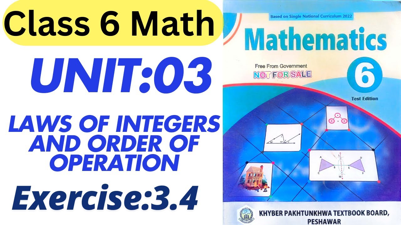 Class 6 Maths New Book Chapter 3 Exercise 3.4 | Class 6 Mathematics New ...