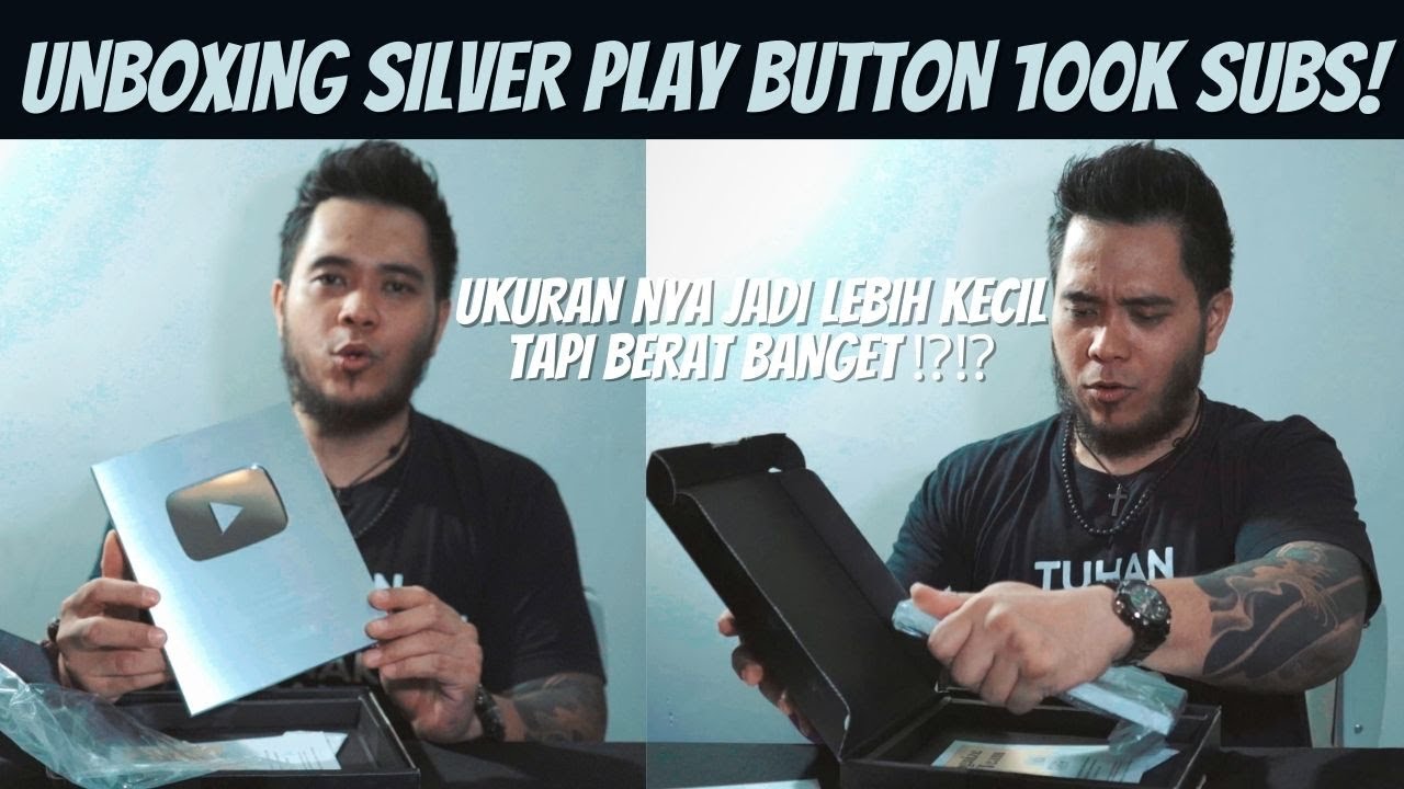 UNBOXING SILVER PLAY BUTTON 100K SUBSCRIBERS‼️ BENTUKNYA KECIL TAPI ...