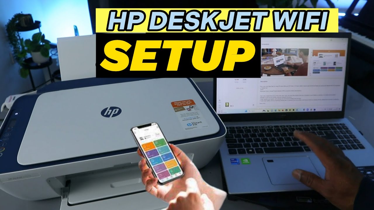 HP DeskJet Set Up / Connect To WIFI Via HP Smart App with PC - YouTube