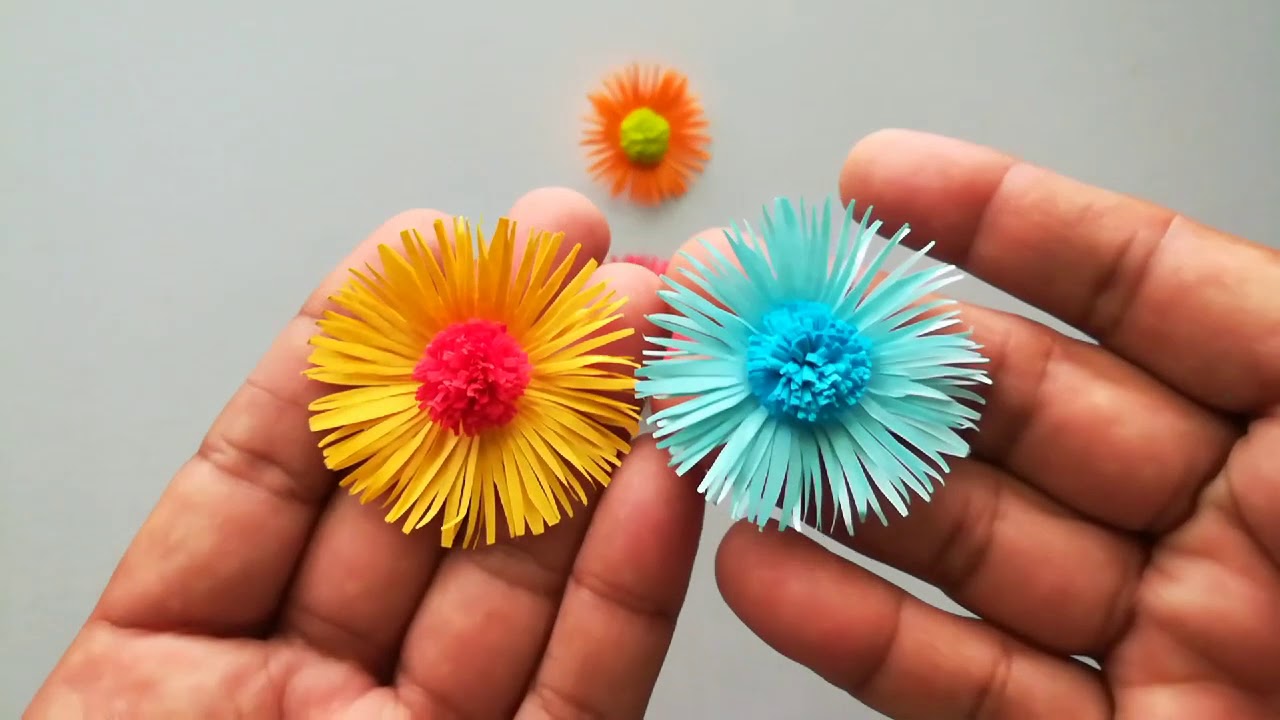 How to make flowers For school project - YouTube