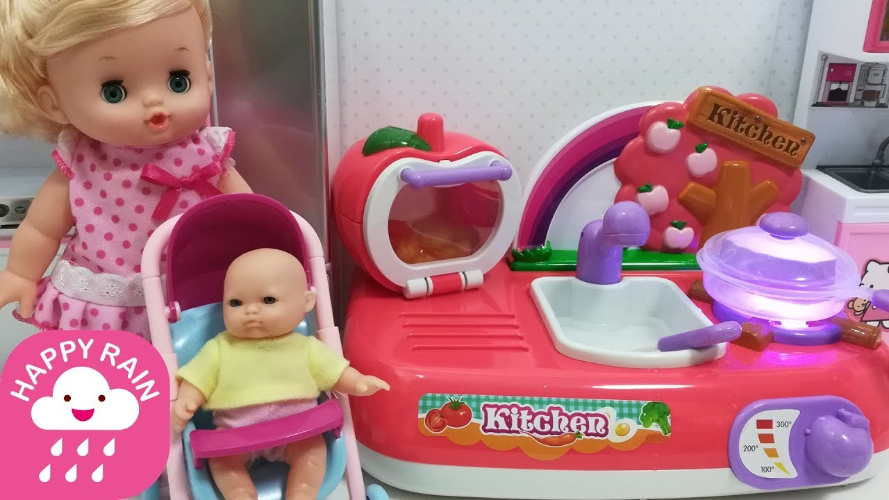 Baby doll mini kitchen series unboxing | Color shifting to pretend real ...