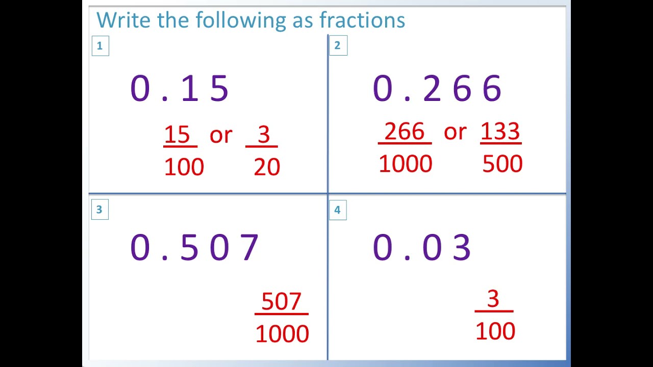 How To Easily Write Decimals As Fractions YouTube How To Easily Write Decimals As Fractions YouTube