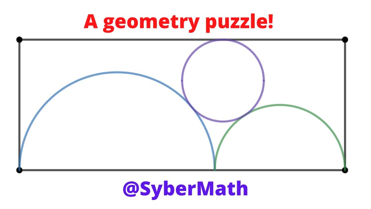 Two semicircles and a circle inscribed in a rectangle. A geometry ...