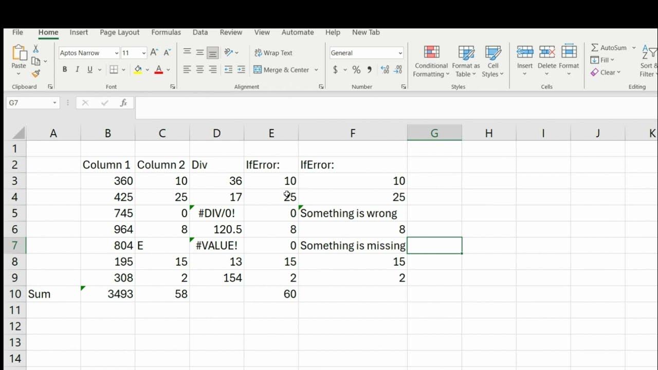 IFError function in Excel - YouTube