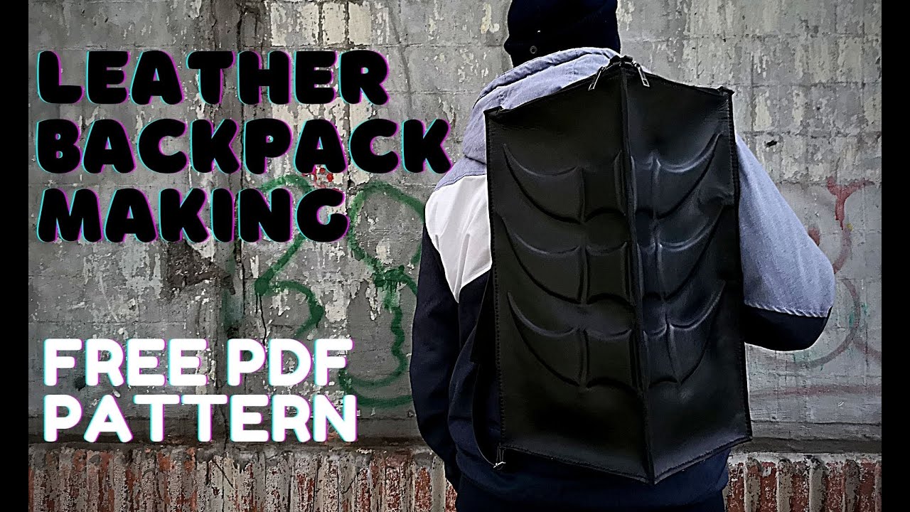 Leather backpack making by handmade. Tutorial with pattern - YouTube