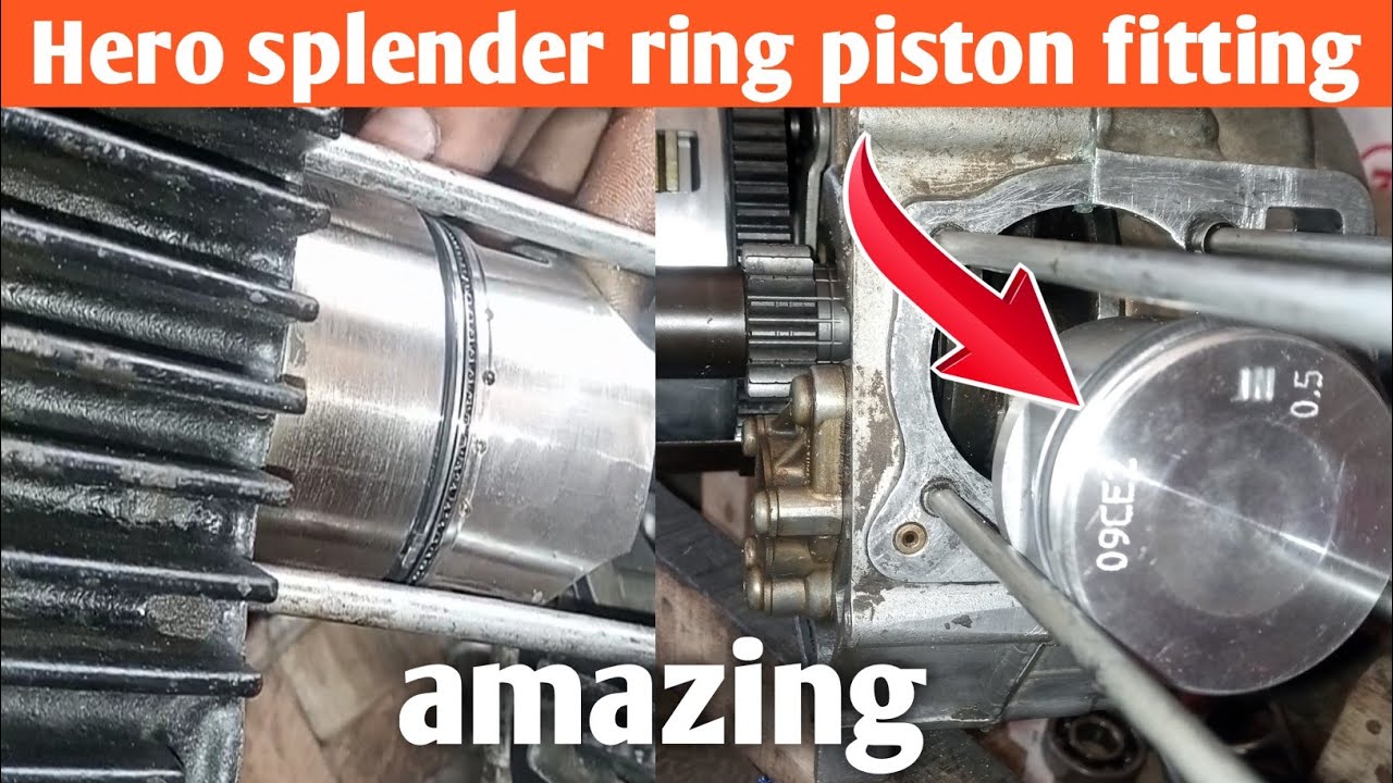 how to install new ring piston in Hero Splendor || splendor bs6 🔥 - YouTube