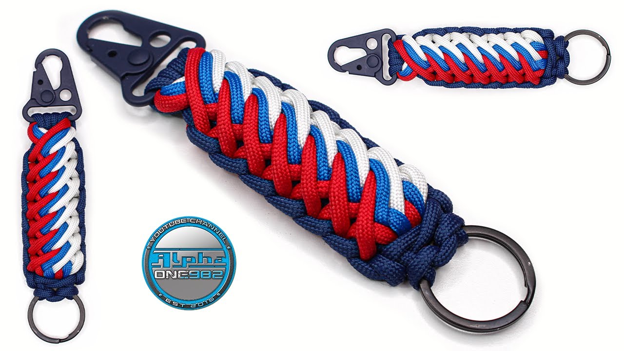 Keychain Paracord Flag Key fob Paracord Tao Tao Knot Tutorial - YouTube