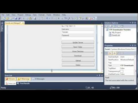Visual Basic Tutorial - 178 - FTP Downloader Part 1 Creating The GUI - YouTube