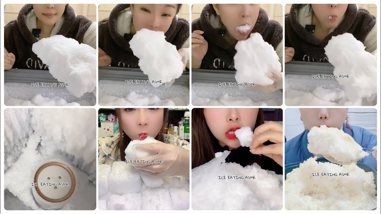 [ASMR] FREEZER FROST EATING 🤍🤤& POWDERY ICE EATING & ICE MUKBANG ...
