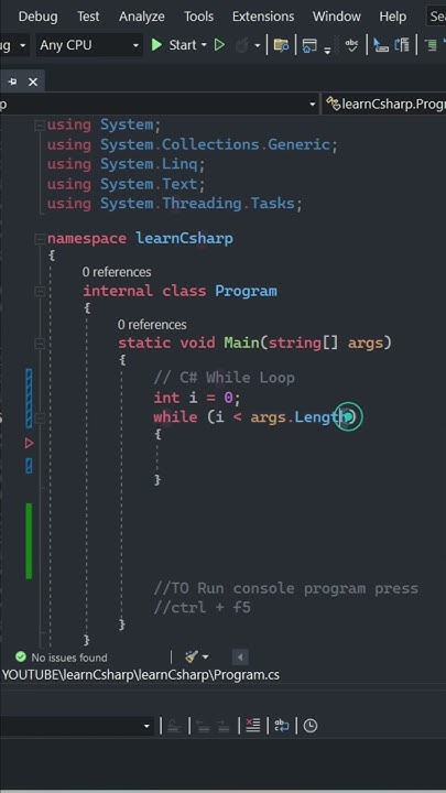 While loop in Csharp #csharp #programming #while #shorts - YouTube
