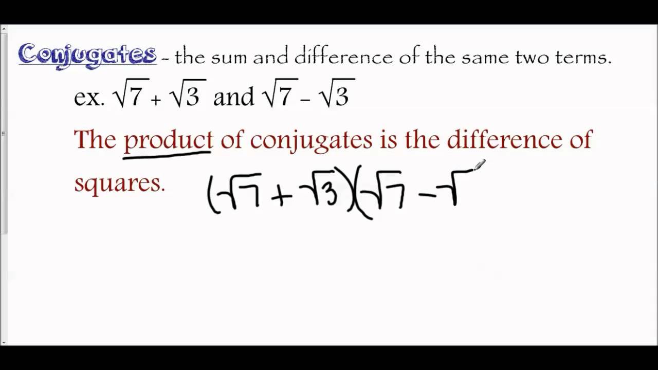 10-3 Operations with Radicals - YouTube