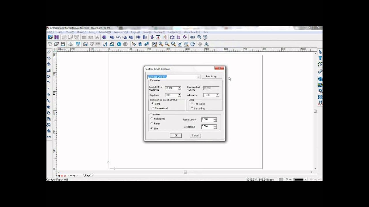 Ucancam Surface Finish - YouTube