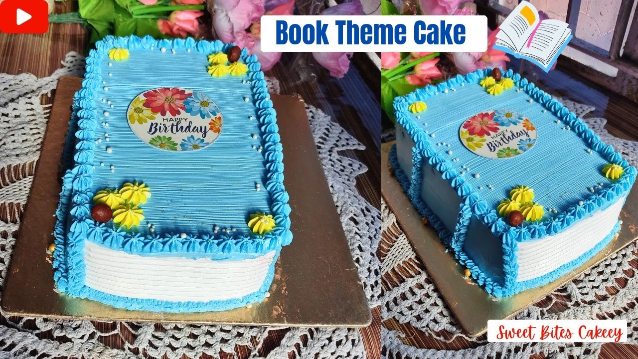 No Fondant Book Theme Cake Design || Vancho Cake || Vanilla Chocolate ...