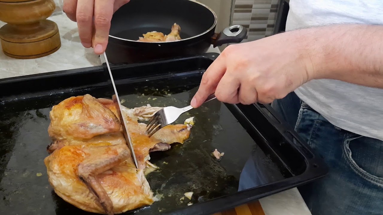 Chicken in garlic water - Shqmeruli - YouTube