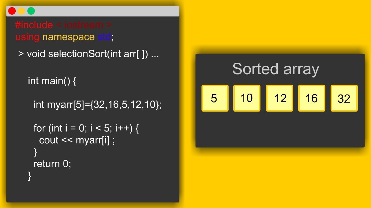 Selection Sort Algorithm Explanation With Simple Animation Youtube