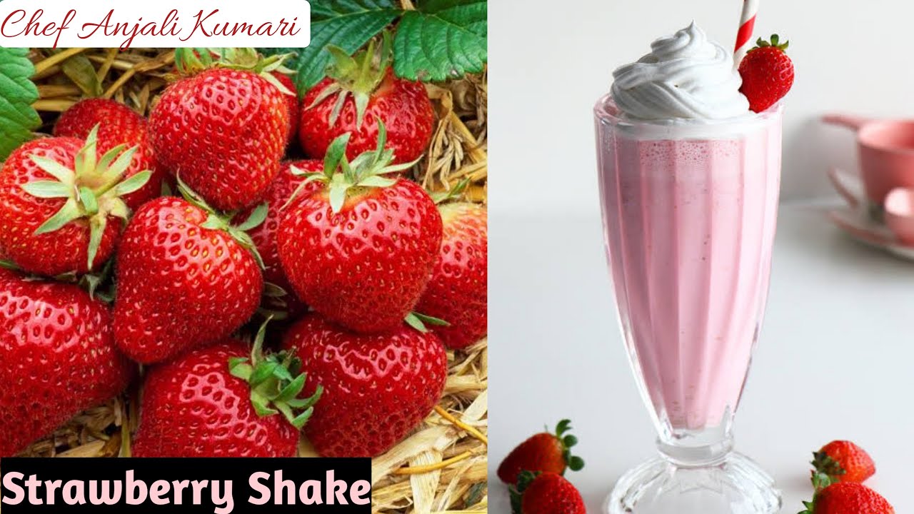 Strawberry Shake Recipe | Strawberry Milkshake | How To Make Cafe Style ...