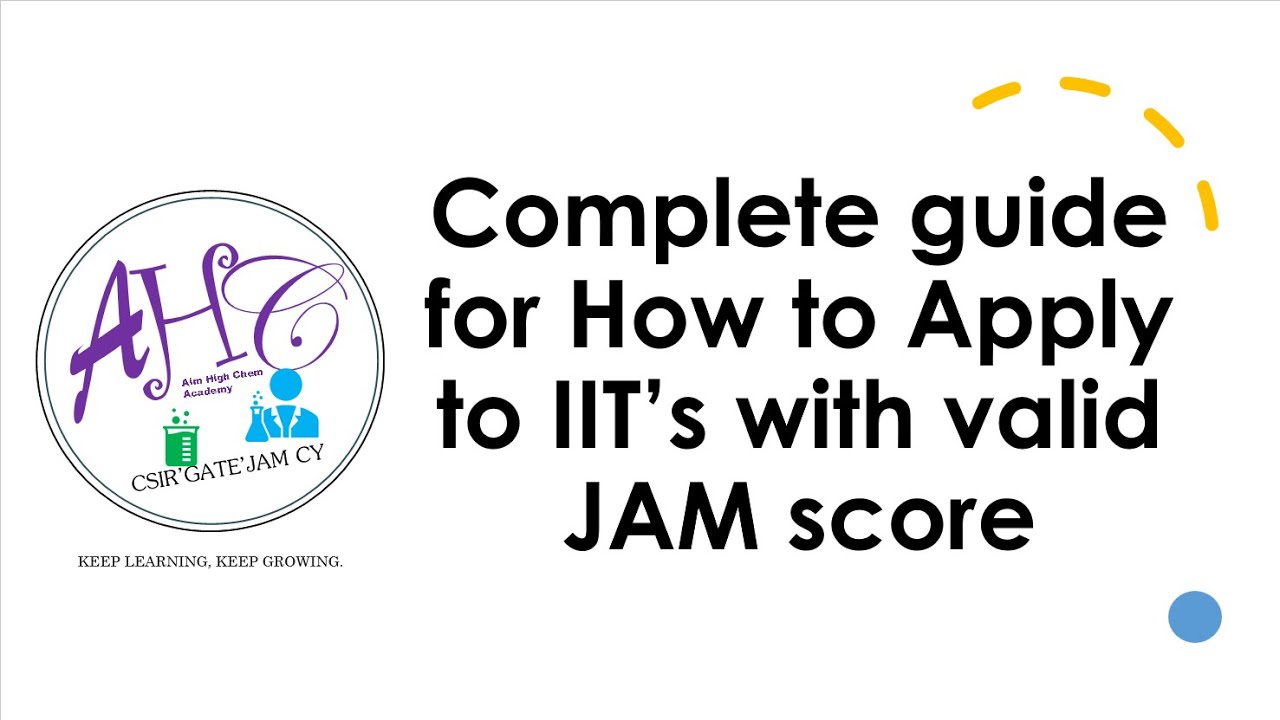 Complete Guide for How to apply to IIT's with JAM score | IIT JAM 2024 ...