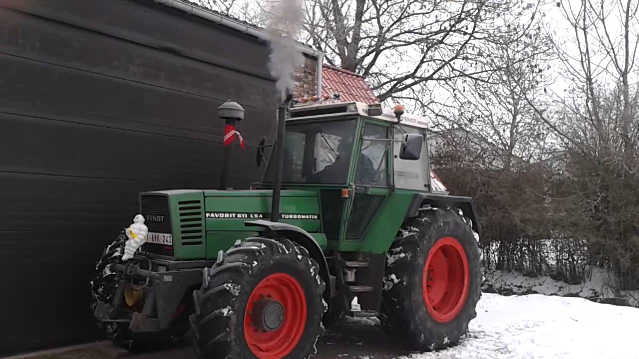 Fendt 611 LSA Turbomatic, koudstart bij -8 graden celcuis - YouTube