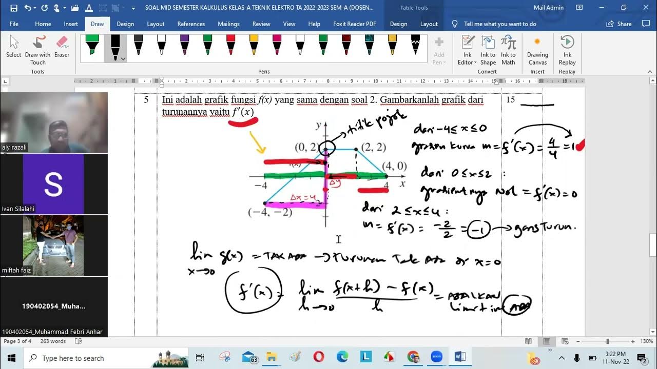 FEEDBACK JAWABAN SOAL UTS KALKULUS-1 TEKNIK ELEKTRO USU (PART-2) - YouTube