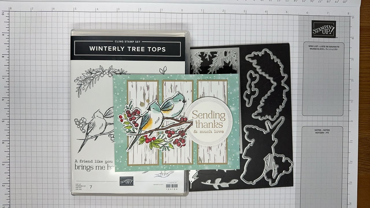 Stampin’ Up! Winterly Tree Tops Thank You Card Tutorial - YouTube