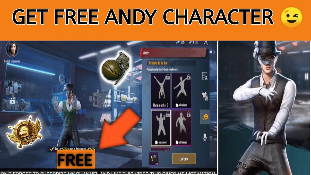 How to get Andy character for free | get Andy character free with this ...