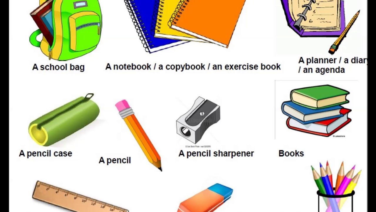 school objects - YouTube