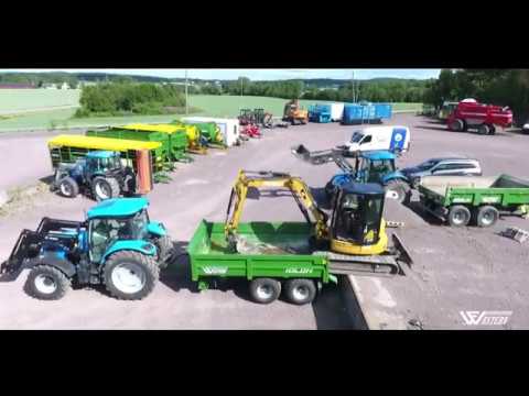 10t dumper with excavator inside. Western WF 10LDH dump trailer - YouTube